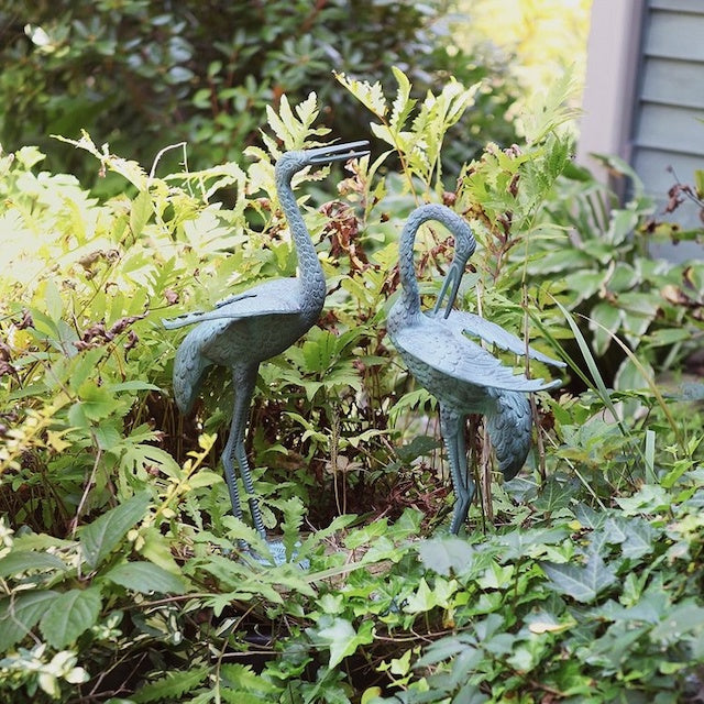 Statues - Preening Crane in Assorted Positions – Mother Earth Gardens