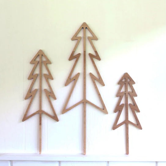 Wooden Scandinavian Wood Trees - Set Three – Mother Earth Gardens